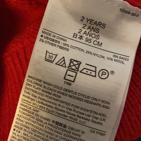 GAP | Shirts & Tops | Nwt Baby Gap Red Fair Isle Sweater Girls 2 2t | Poshmark